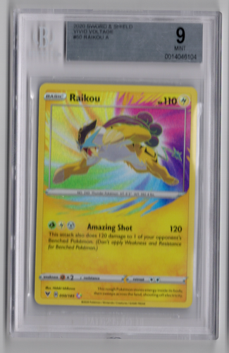 Raikou #50 Pokemon Vivid Voltage Amazing Rare Beckett BGS 9 Pokemon ...