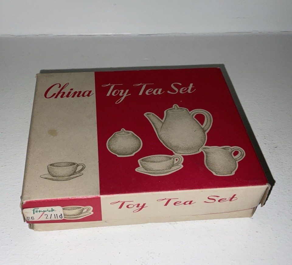 Fairylite China Toy Tea Set-boxed -fenwick Tags-complete Dolls Set ...