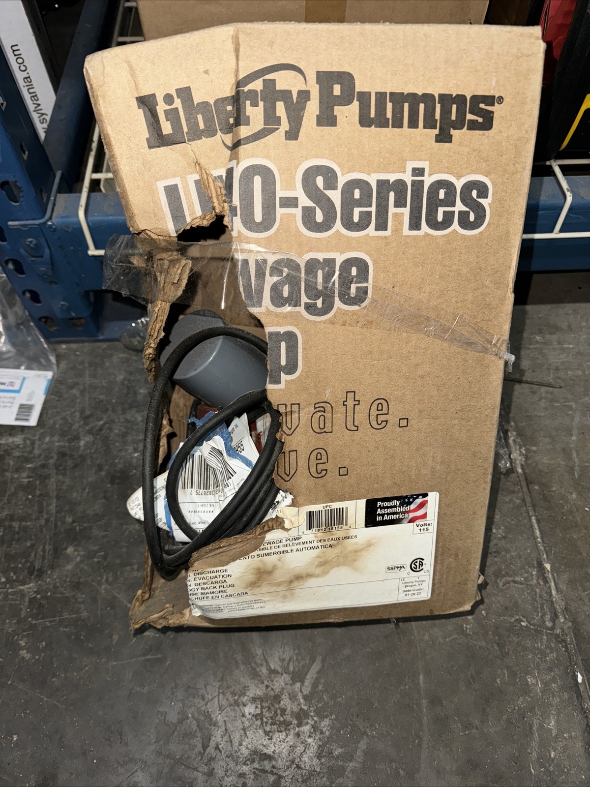 Liberty Pumps LE41A Submersible Sewage Pump, 4/10 HP, 115V, New No Box ...