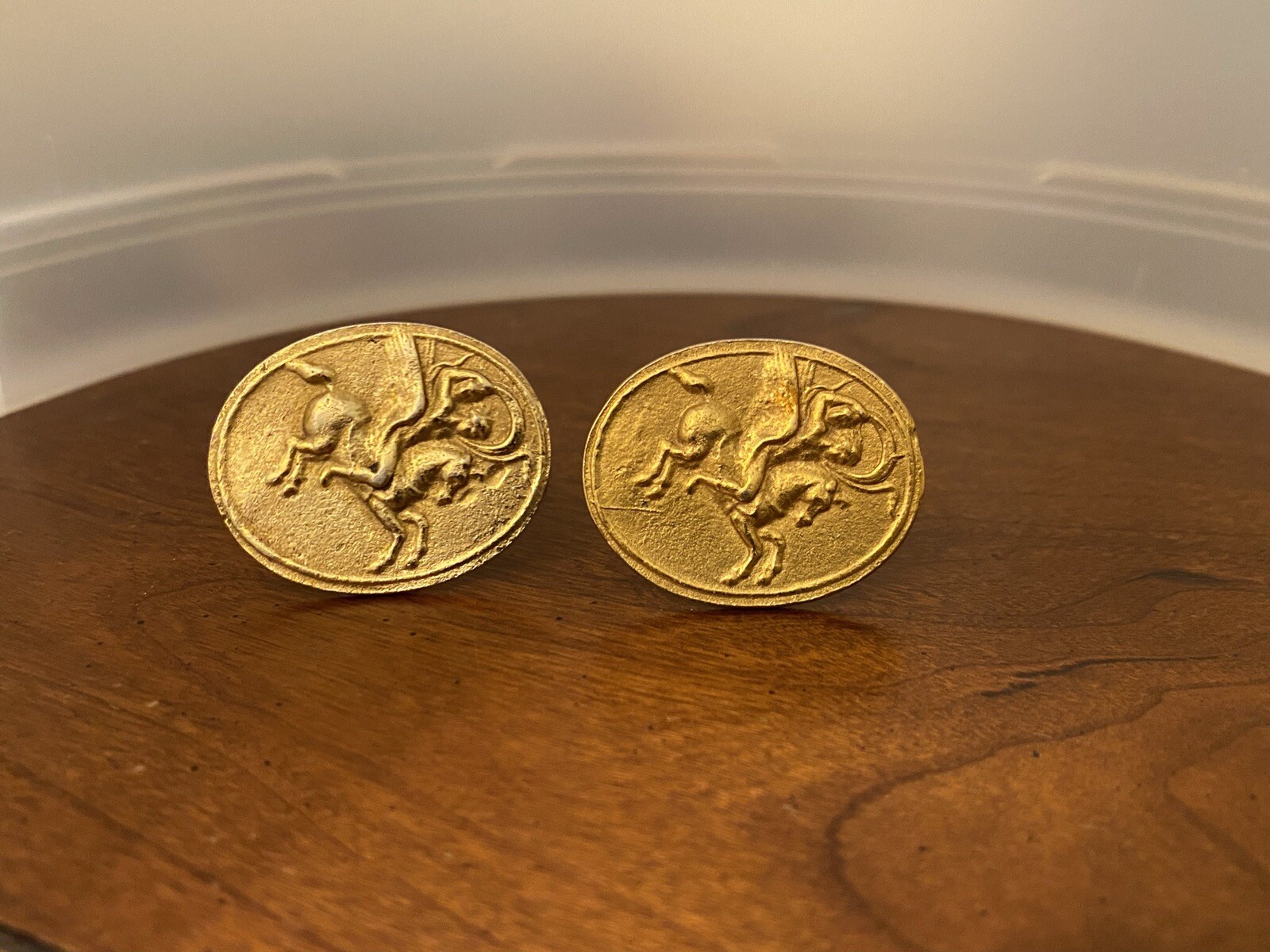 Greek Mythology Cufflinks Pegasus Alva Museum Replicas - Gem