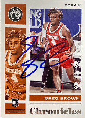 Greg Brown signed 2021 chronicles rookie card #14 COA | eBay