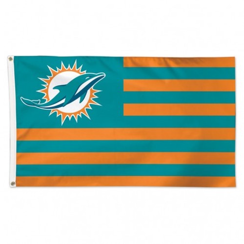NFL Miami Dolphins USA American Nation Stripes 3x5 Grommet Flag ...