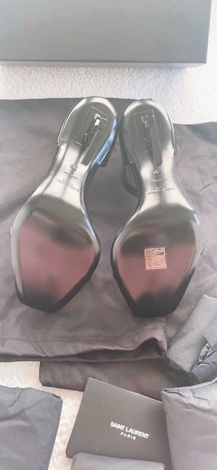 $1500 Saint Laurent YSL Opyum 110 Patent Leather Sandals in Black Size ...