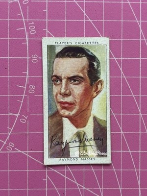 RAYMOND MASSEY cigarette card 1930s John Players FILM STARS no 29 3rd ...