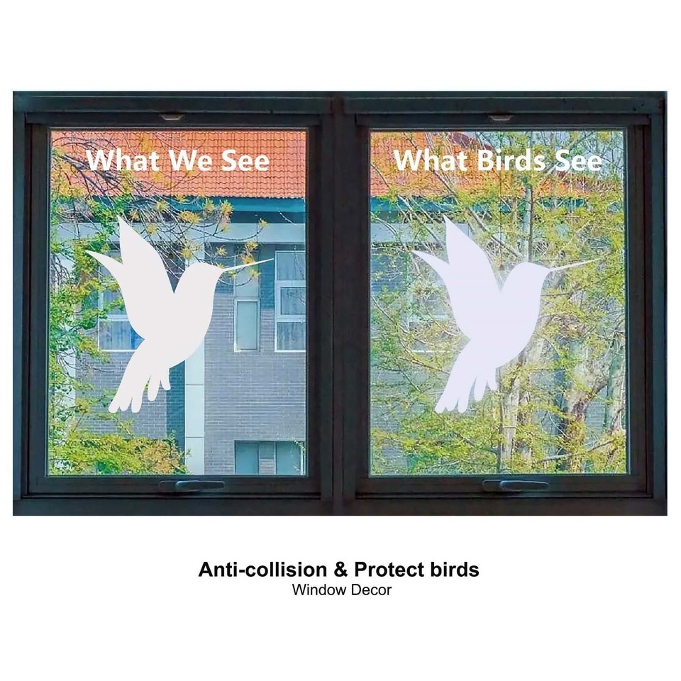 16 Pieces Window Decals to Prevent Bird Strikes, Hummingbird Anti ...