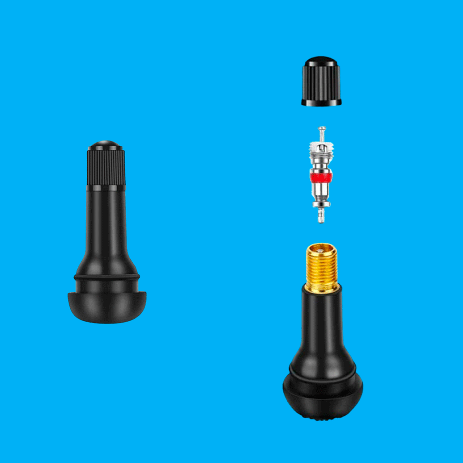 25-50pcs Tire VALVE STEMS TR413 Tyre Snap-In Car Short Rubber Tubeless ...