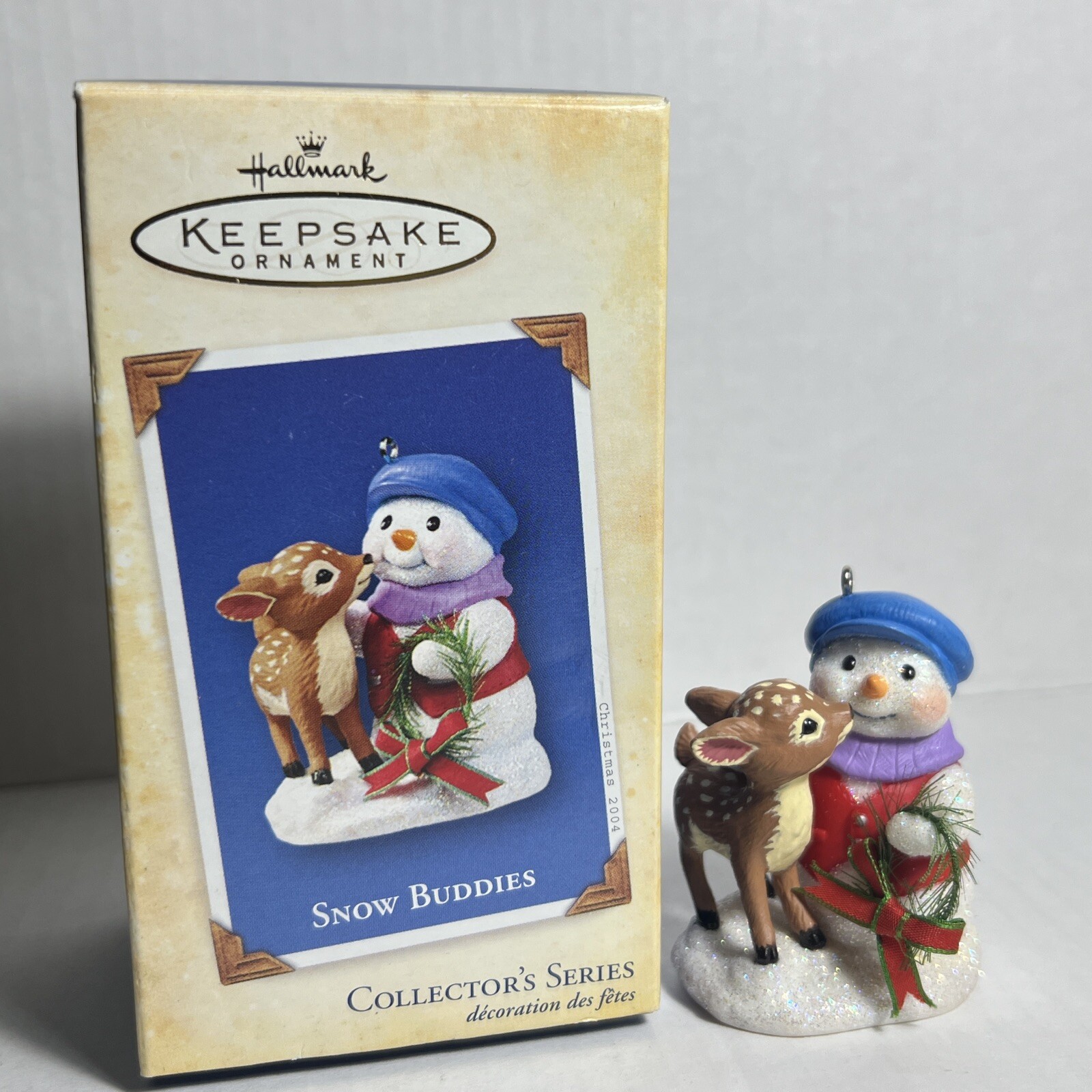 Hallmark Keepsake 2004 Snow Buddies Snowman And Deer 2.5”Ornament #7 | eBay