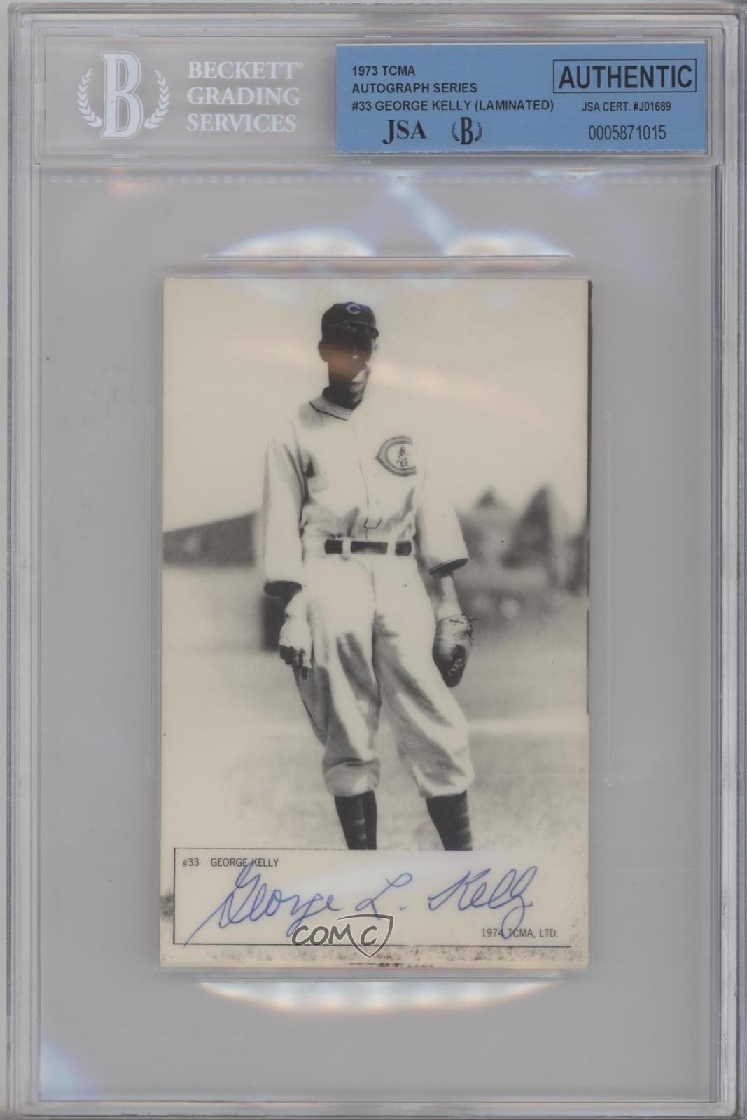 George Kelly Autographed Signed 1974 Tcma Auto Series #33 JSA Certified ...