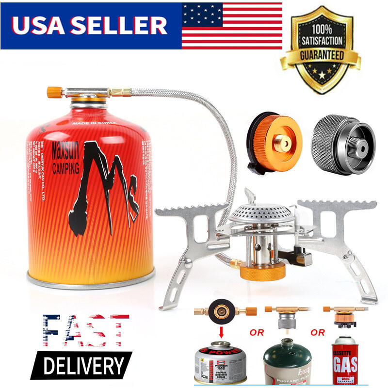 3900W Portable Backpacking Stove, Camping Gas Stove 1LB Propane Tank ...