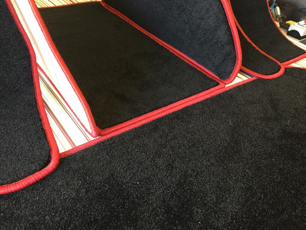 VW t2 camper bus cab mat carpet set early/late bay LHD/RHD black/ red ...