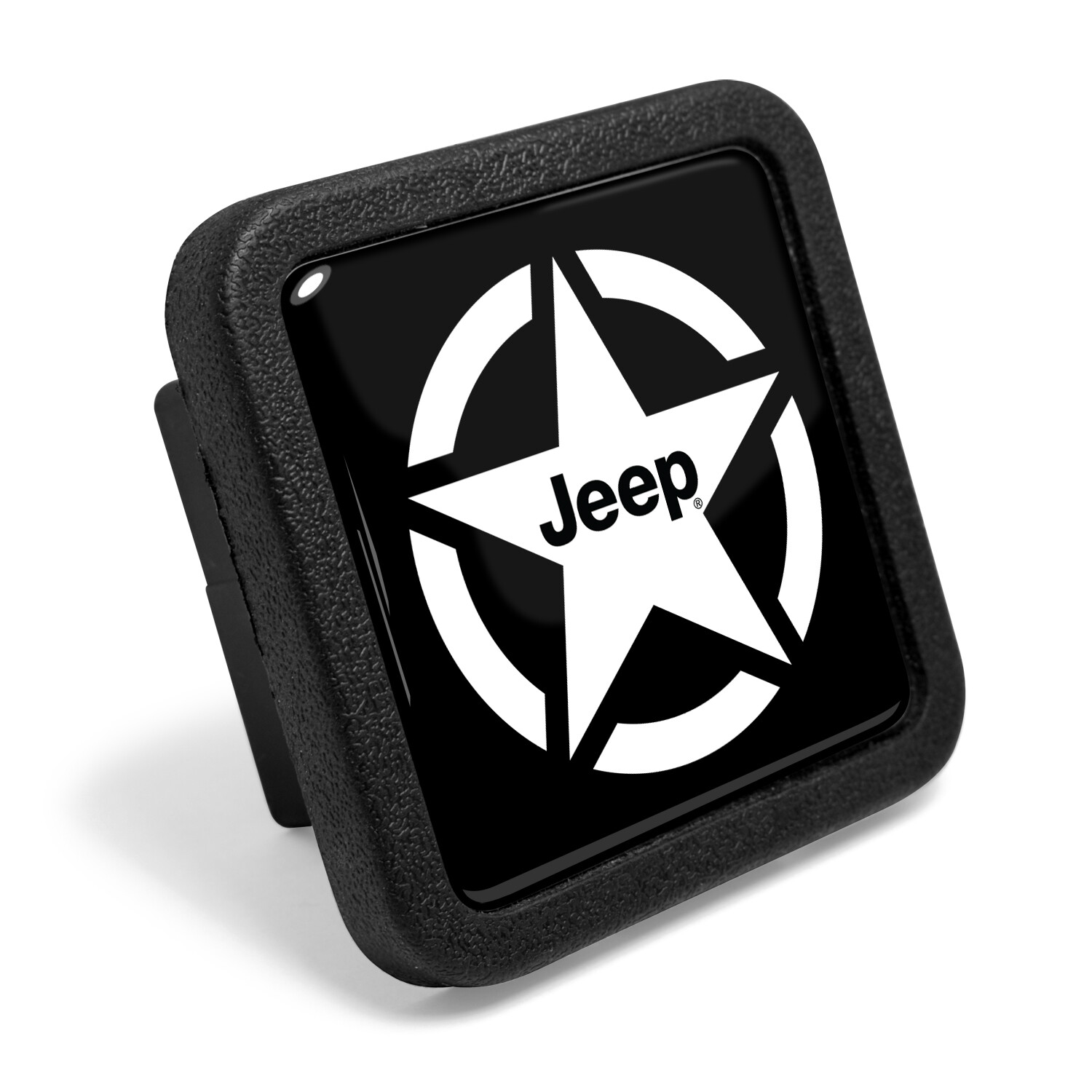 Jeep Willys Star Black Rubber 2" Trailer Tow Hitch Receiver Cover