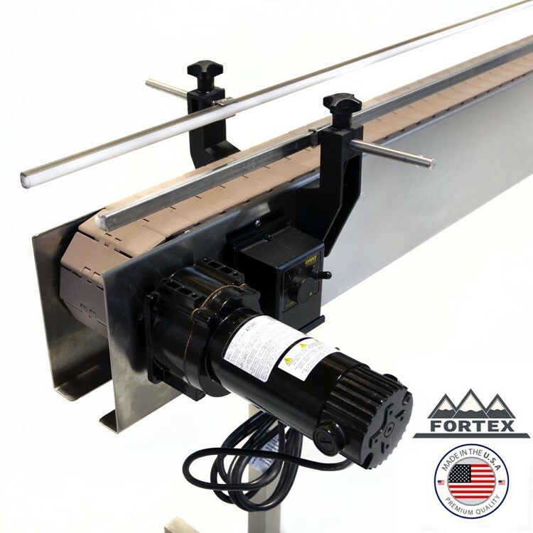 FORTEX STAINLESS STEEL 8' X 4.5” INLINE PACKAGING CONVEYOR WITH TABLE ...