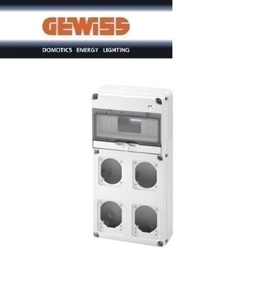 QUADRO PARETE GEWISS Q-DIN 10 MODULI 4 FLANGE GW68003N. | eBay
