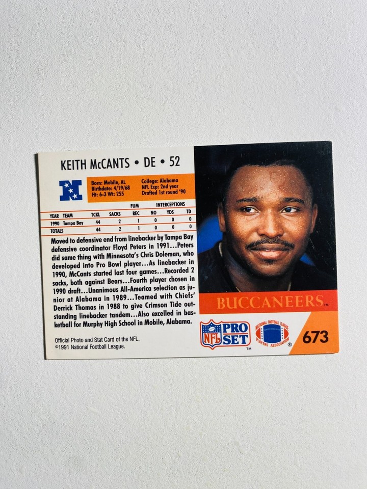 1991 PRO SET #673 KEITH MCCANTS ROOKIE NM-MT NFL FOOTBALL CARD | eBay