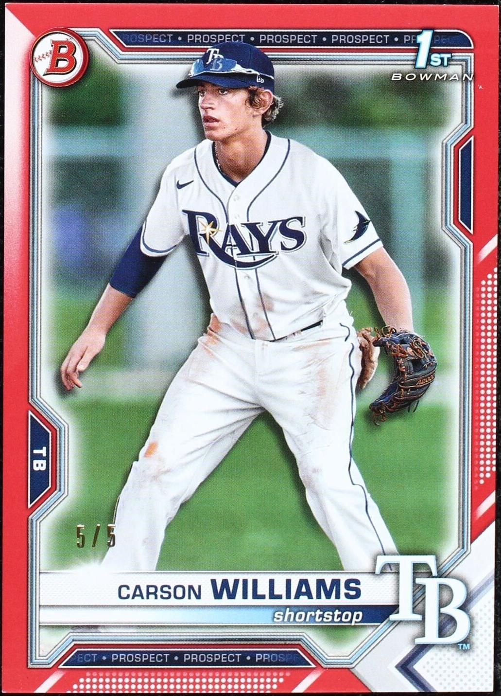 2021 Bowman Draft - Carson Williams #BD-180 Red /5 (RC) for sale online ...