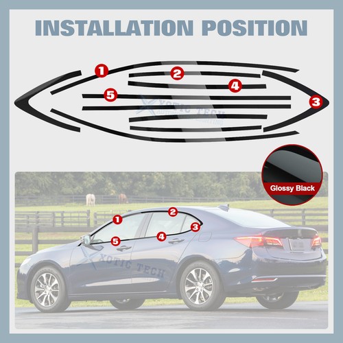Glossy Black Chrome Delete Blackout Window Cover Sticker For Acura TLX ...