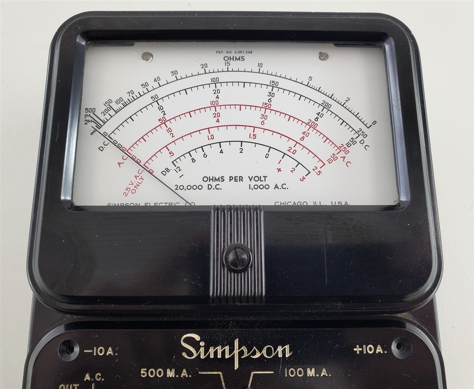 Simpson Model 260 Multimeter No Probes and No Handle for Parts or ...