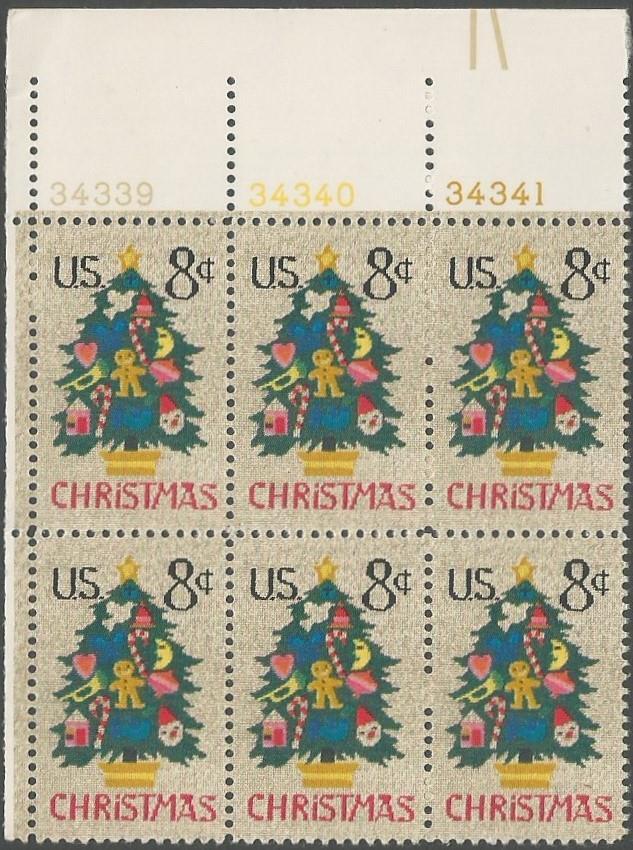 Plate Block of 6 stamps - Scott 1508 - 8 cent - Christmas - 1973 - MNH ...