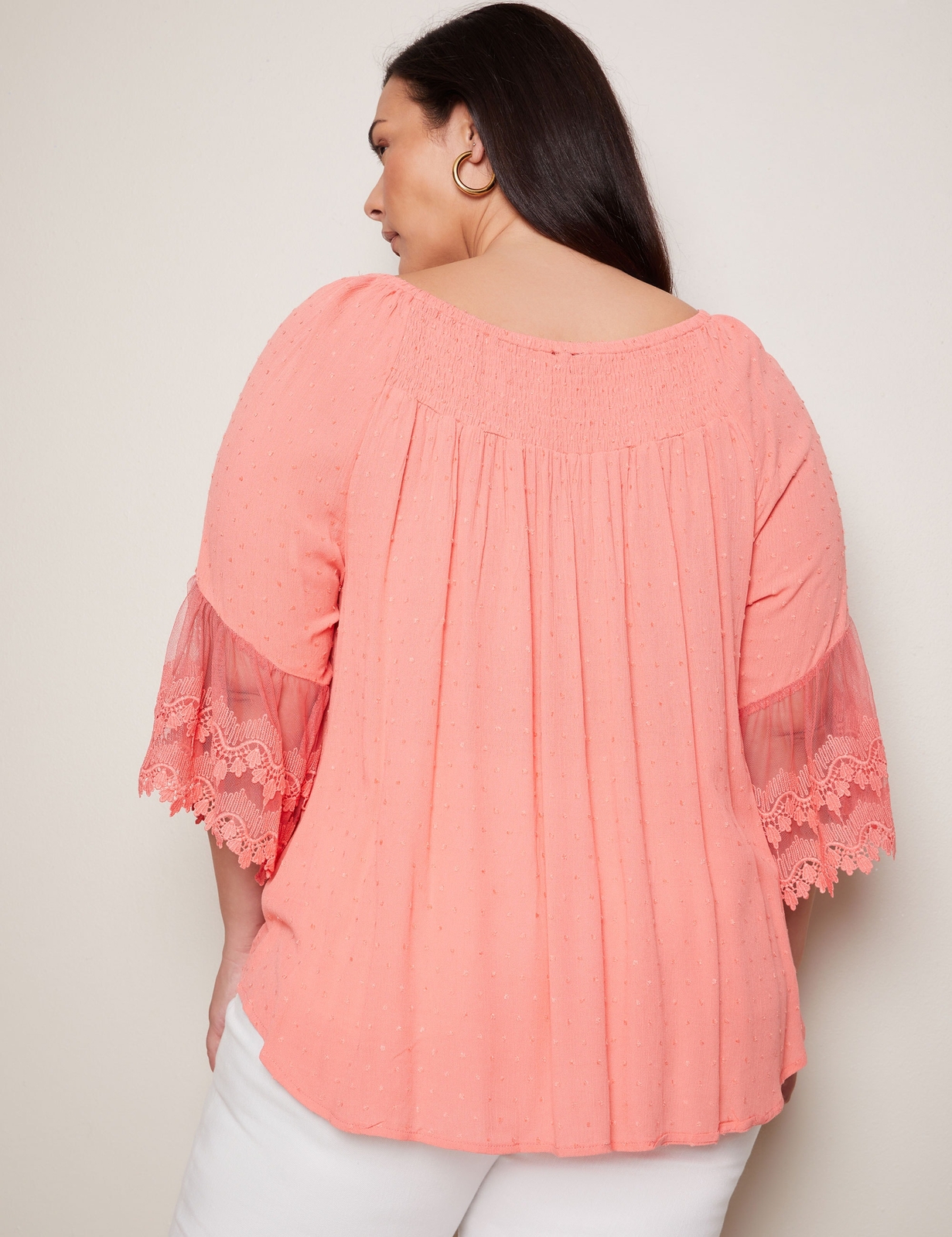 AUTOGRAPH - Plus Size - Womens Tops - 3/4 Lace Sleeve Top | eBay