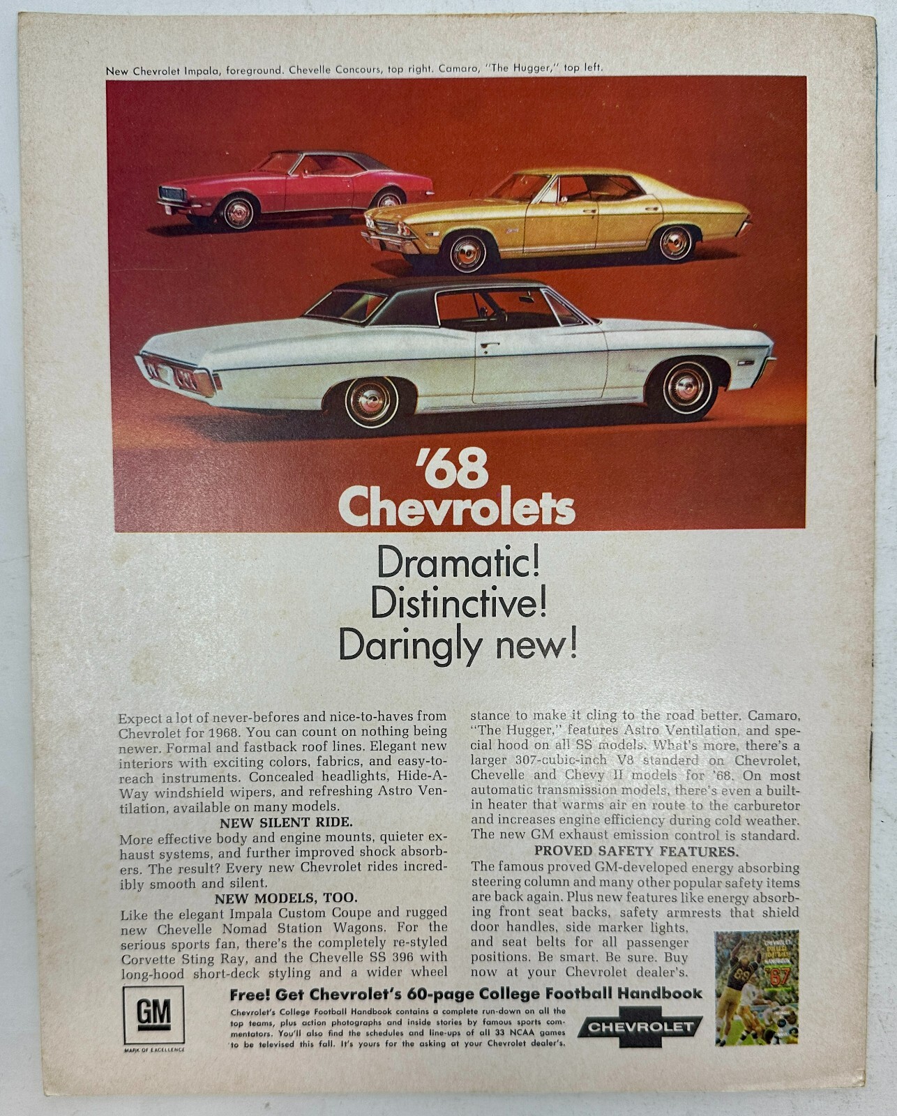 1967 Hofstra University Pride Delaware Fightin' Blue Hens Football Game ...