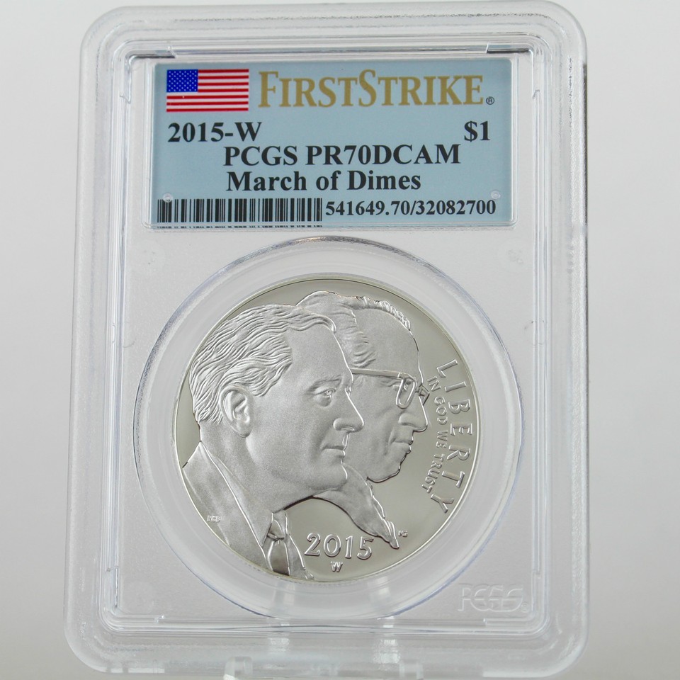 2015-W $1 March of Dimes Silver Commemorative PCGS PR70DCAM First ...