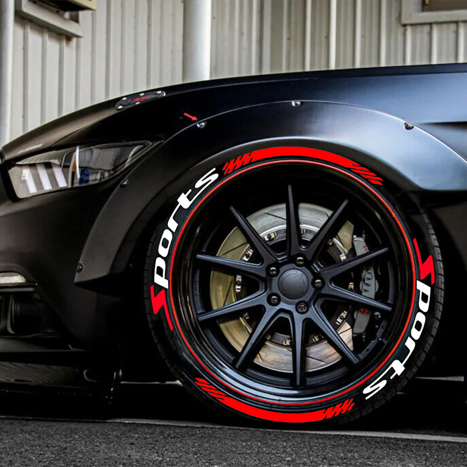 Permanent SPORTS Tire Lettering Sticker 1.25'' 15''-24'' Letters In One ...