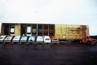 Color Slide Frisco Vertapack Auto Rack with vehicles 1975 | eBay