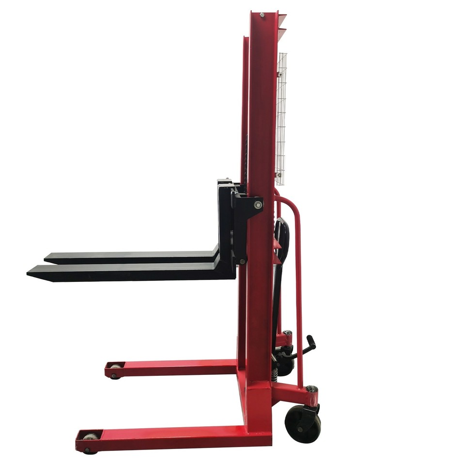 2T/400Lbs Manual Hydraulic stacker Crane Walkie Forklift Pallet Lifter ...