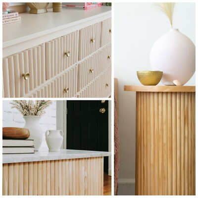 Half Round Dowels Fluted Furniture Semi Circle Wood Trim Craft Poles ...