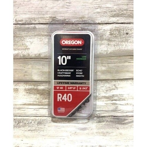 Oregon 10" R40 Chainsaw Chain 3/8" LP .043" Gauge Fits Black+Decker ...