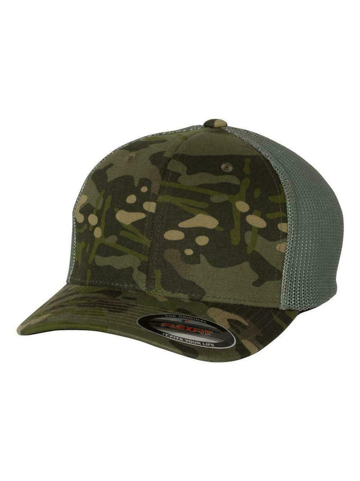 FLEXFIT 6511T - FITTED TRUCKER CAP, MESH BACK, BASEBALL HAT, PLAIN ...