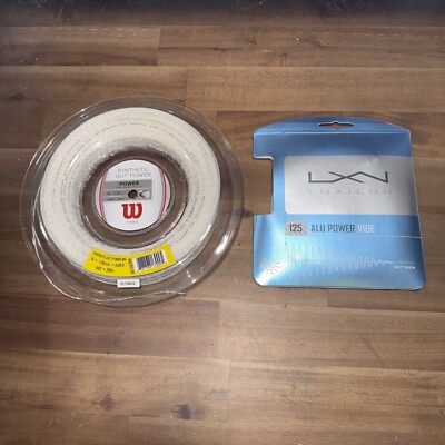 New Reel Wilson Synth Gut 16g 200m. and Set of Luxilon Alu Power Vibe ...