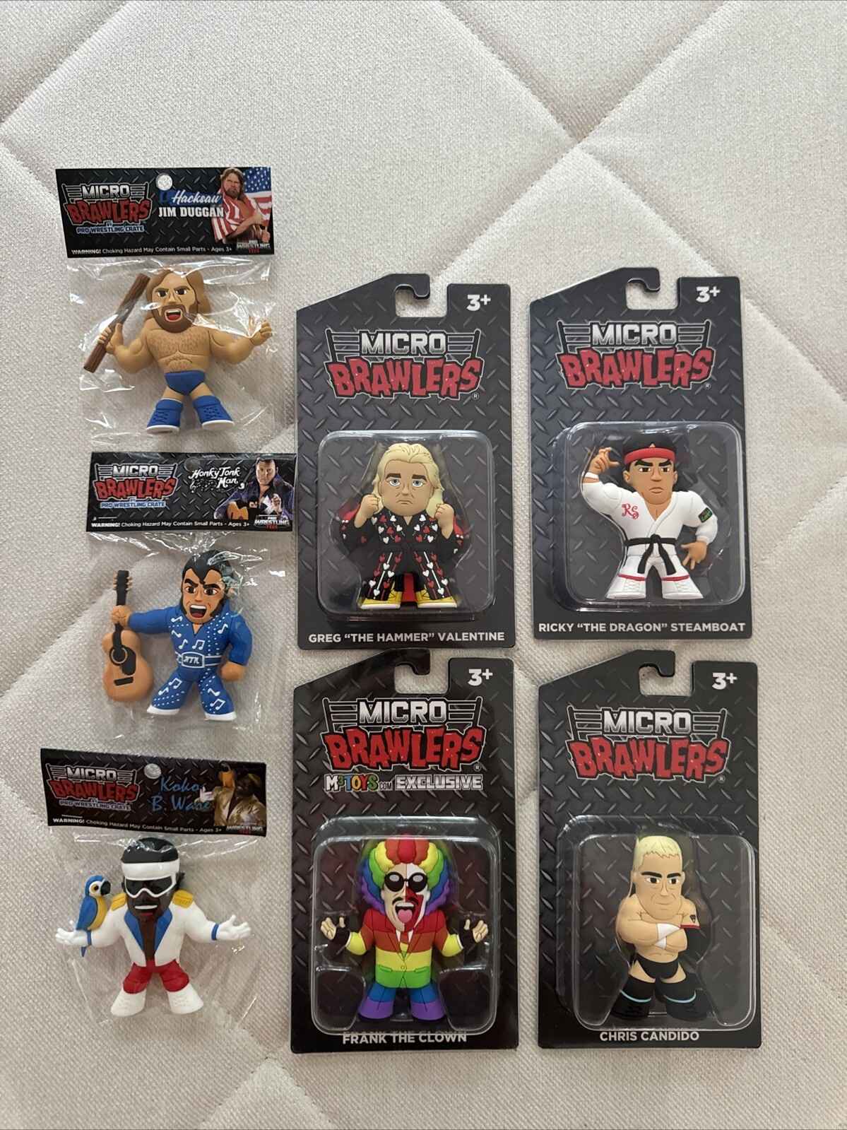 Lot Of 7 Pro Wrestling Crate Micro Brawlers Collectible Figures WWE WWF ...