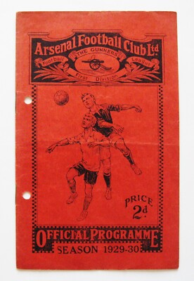 ARSENAL v WEST HAM UNITED 1929/1930 *Good Condition Football Programme ...