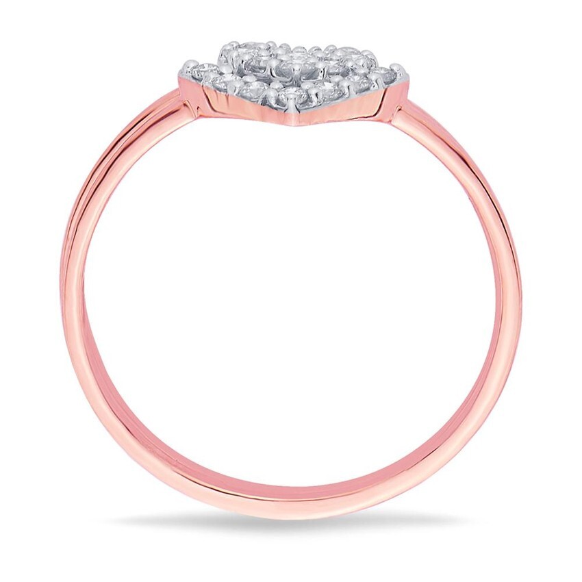 0.85ct Natural round Diamond 14k solid Rose gold wedding heart ring ...