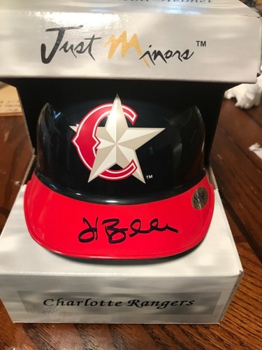 HANK BLALOCK AUTOGRAPH baseball Charlotte Rangers MINI-HELMET auto Just ...