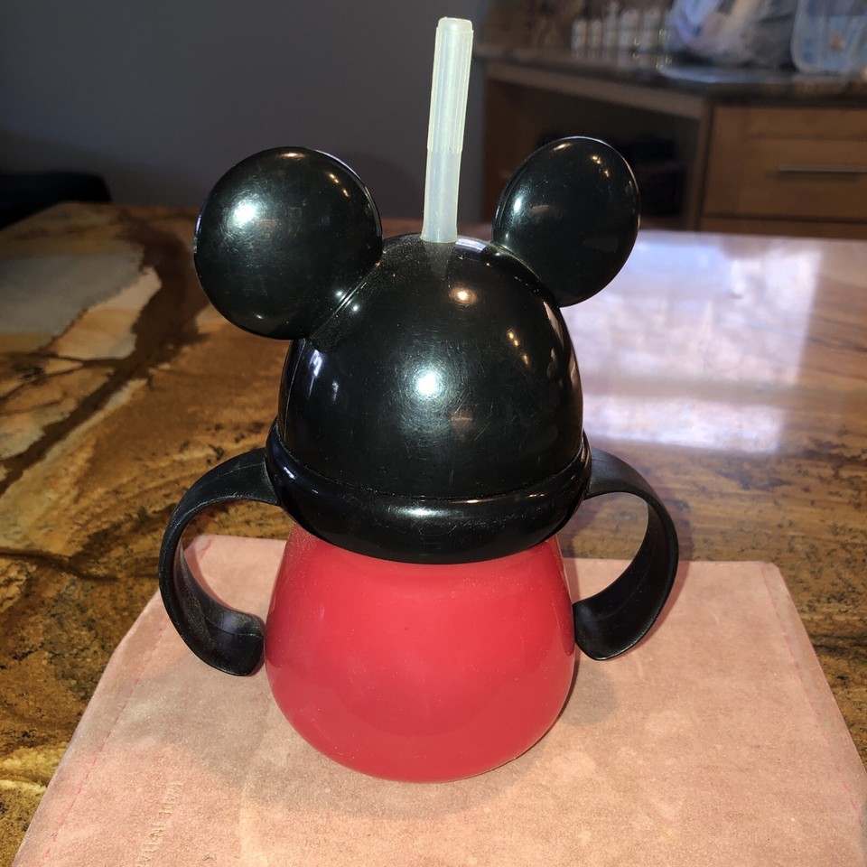 Disney’s Mickey Mouse Sippy Tippy Cup Trainer Baby Mug Black Red ...