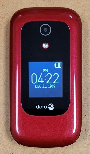 Doro 7050 DFC-0180 - Red & White ( Consumer Cellular ) 4G VoLTE Flip ...
