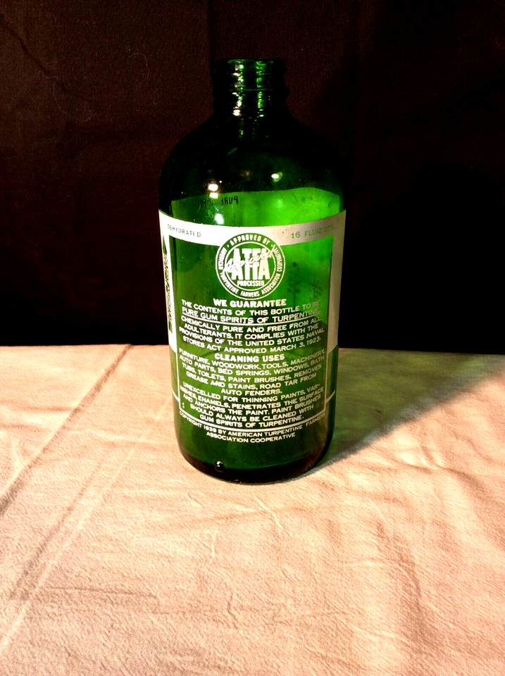 VINTAGE T & R GUM TURPENTINE GLASS BOTTLE | eBay