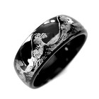 Men's Tungsten Ring Ocean Ring Wave Ring Black Tungsten Wedding Bands ...