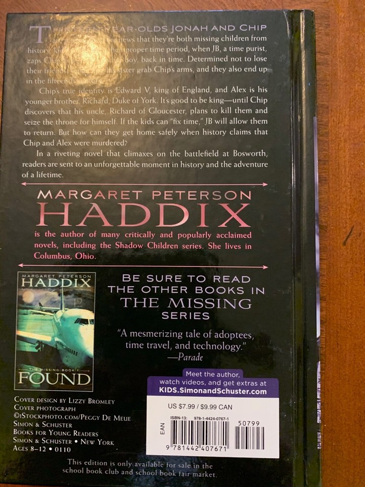 HADDIX The Missing: Book 2 SENT by Margaret Peterson Hardcover Book ...