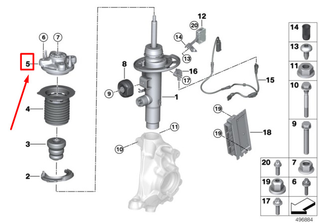 BMW 3 G20 FRONT STRUT SPRING SUPPORT BEARING 6890656 31306890656 ...
