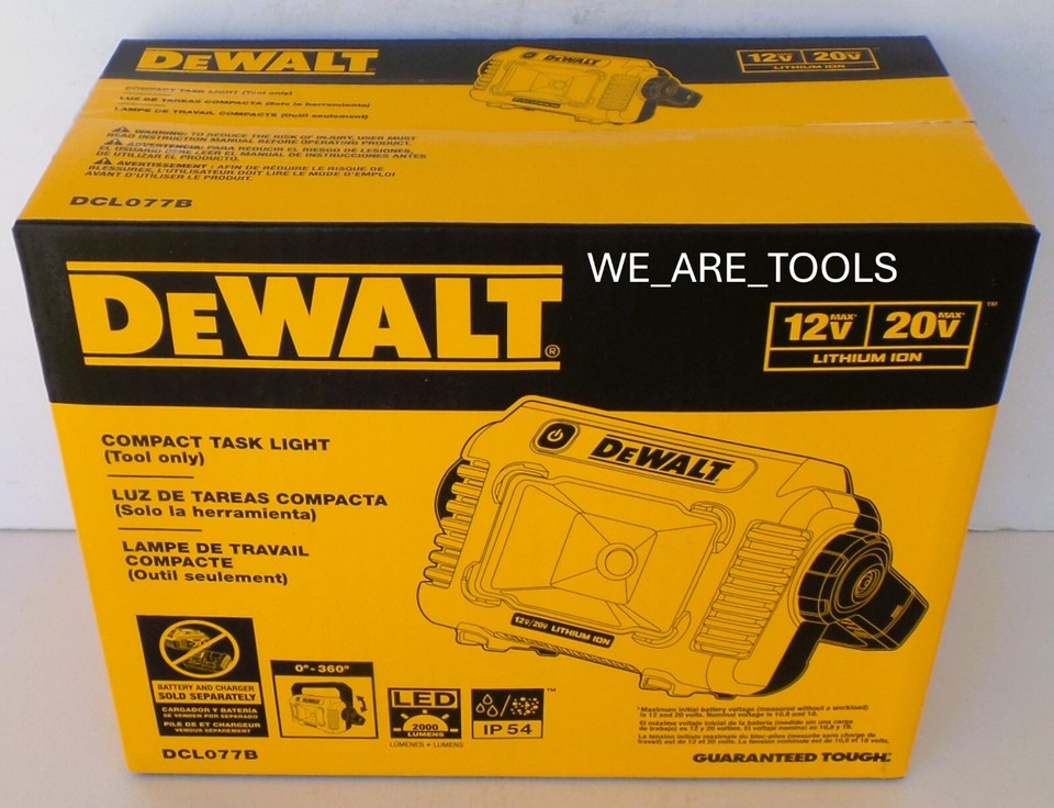 Dewalt DCL077B LED Compact Task Light 12V & 20V Work Spot Light MAX ...