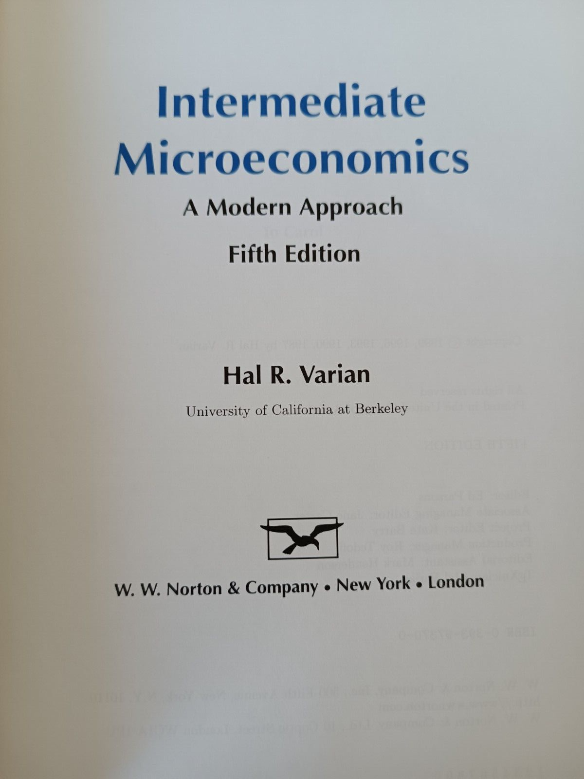 Intermediate Microeconomics : A Modern Approach by Hal R. Varian (1999 ...