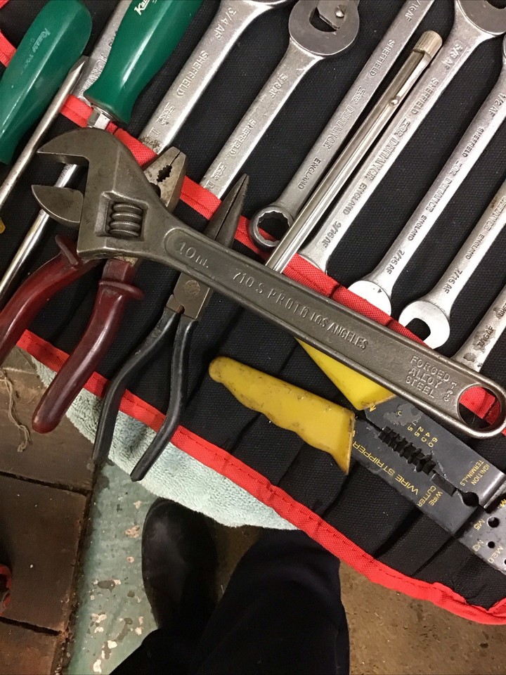 Classic Mini Tool Kit/ Roll Pouch Bag British AF Spanners Some Ring And ...