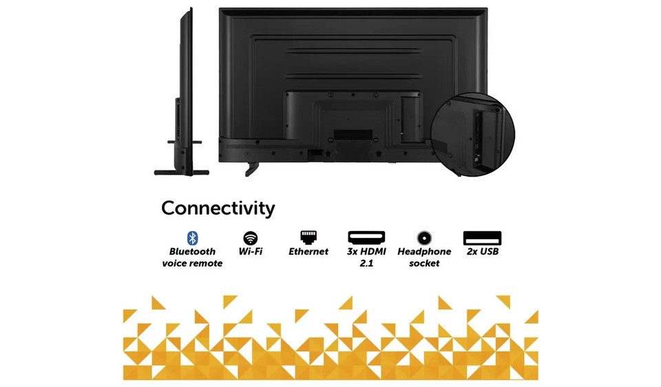 Bush 55 Inch 55UT24SB Smart 4K HDR LED TiVo Freely TV Wifi Netflix USB ...