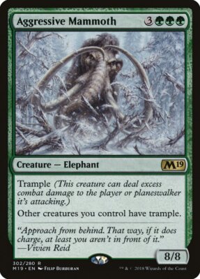 MTG Magic the Gathering Aggressive Mammoth (302/339) Core Set 2019 NM ...