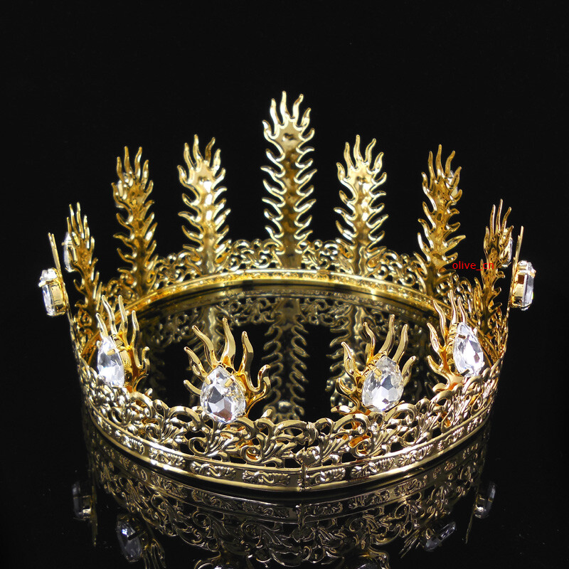 19 Styles Men's Imperial Medieval Fleur De Lis Gold King Metal Round ...