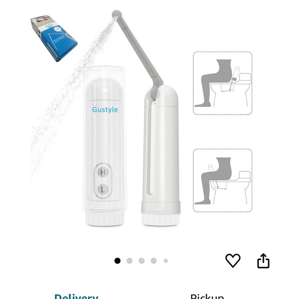 Gustyle Handy Care Waterproof IPX6 Portable Bidet High/Low Settings | eBay