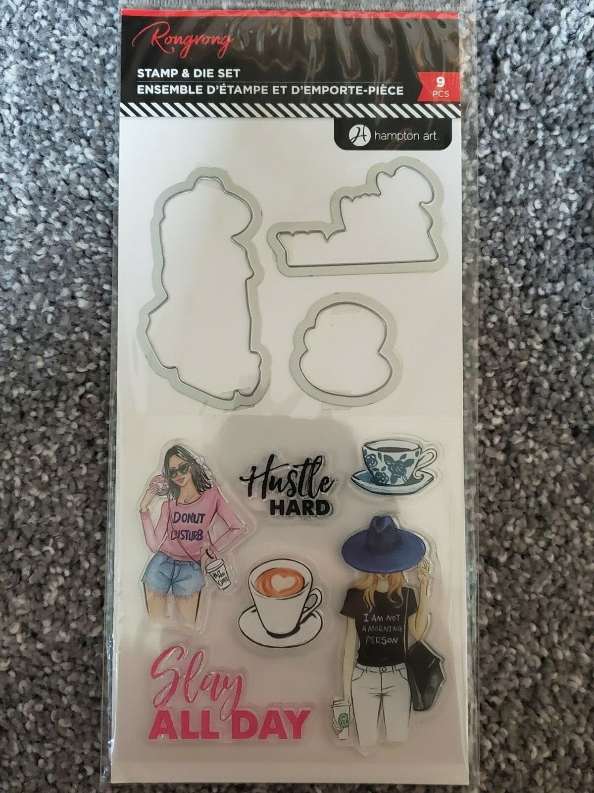 Hampton Art Rongrong Slay Stamp & Die Set Sc0901 Hustle Coffee Planner ...